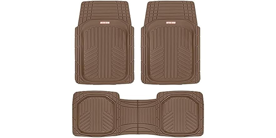 Motor Trend FlexTough Floor Mats Brown