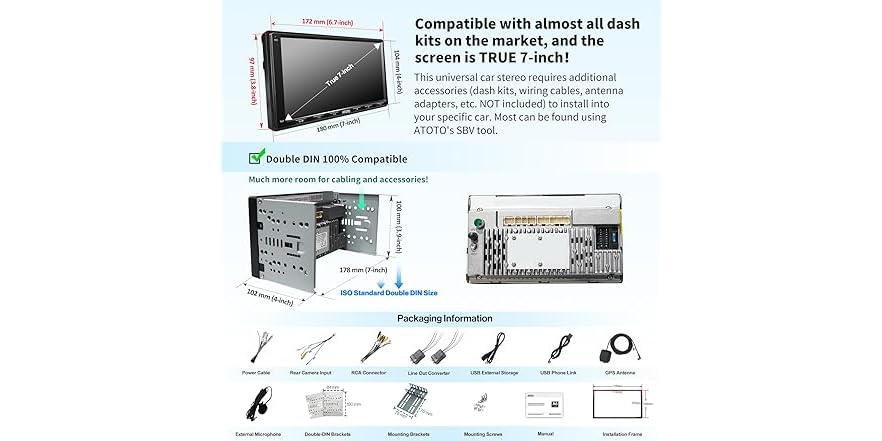 ATOTO A6PF Android Double-DINCar Stereo Navigation, GPS (Open Box)
