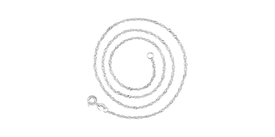 White Gold Plated Wave Chain