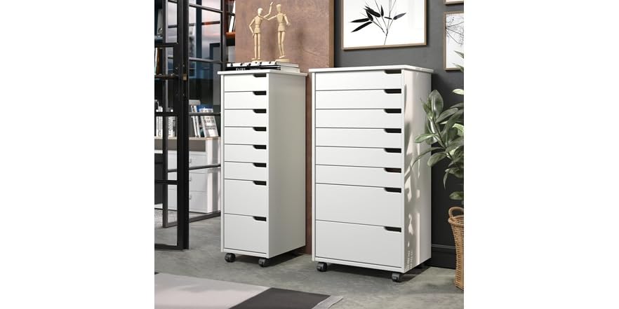 Solid Wood 6+2 Drawer Drawers Roll Carts