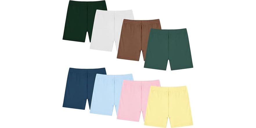 8 Pack Girls Active Shorts