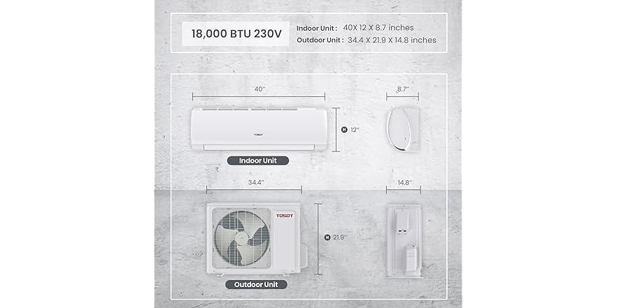 TOSOT 230V 18,000 BTU Mini-Split Air Conditioner