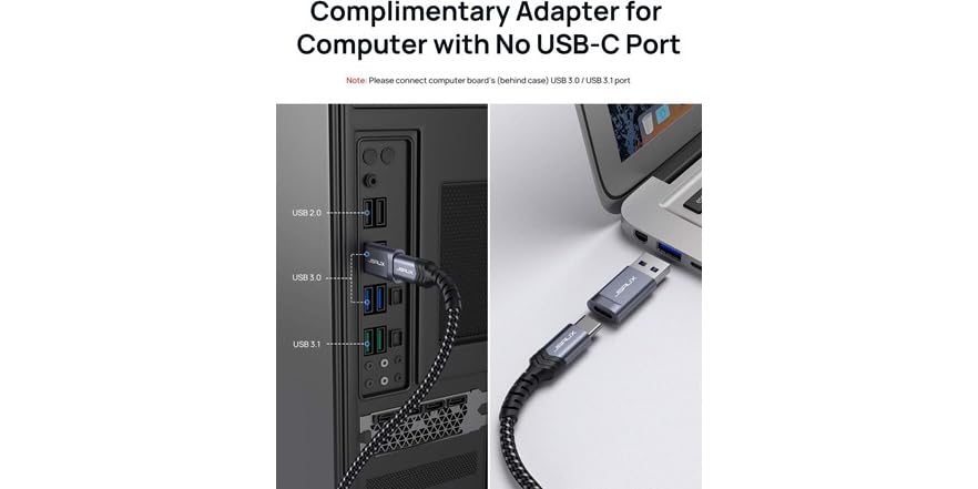 CD0016 JSAUX 2-in-1 Link Cable 10 FT Compatible with Me