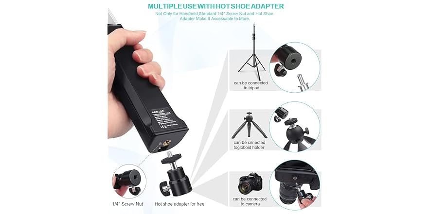 (2 Pack) Hagibis RGB Handheld Photography LED Lights