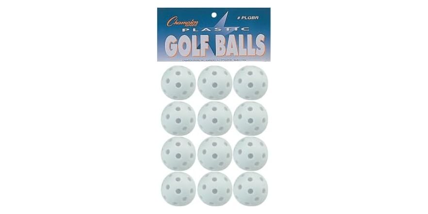 Champion Sports Plastic Golf Balls 12 Pack