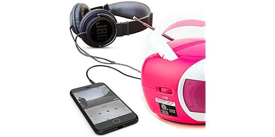 Tyler Portable Neon Pink Stereo CD Player