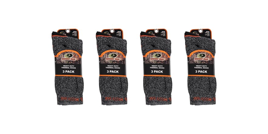 12-Pk Men's Mossy Oak Thermal Socks