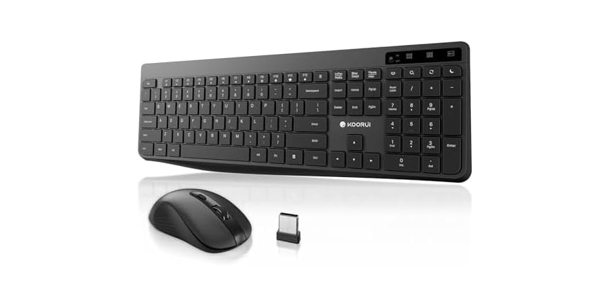 KOORUI Wireless Keyboard and Mouse Combo