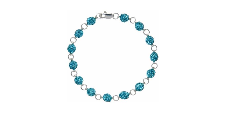 SS Blue Half Crystal Balls Bracelet
