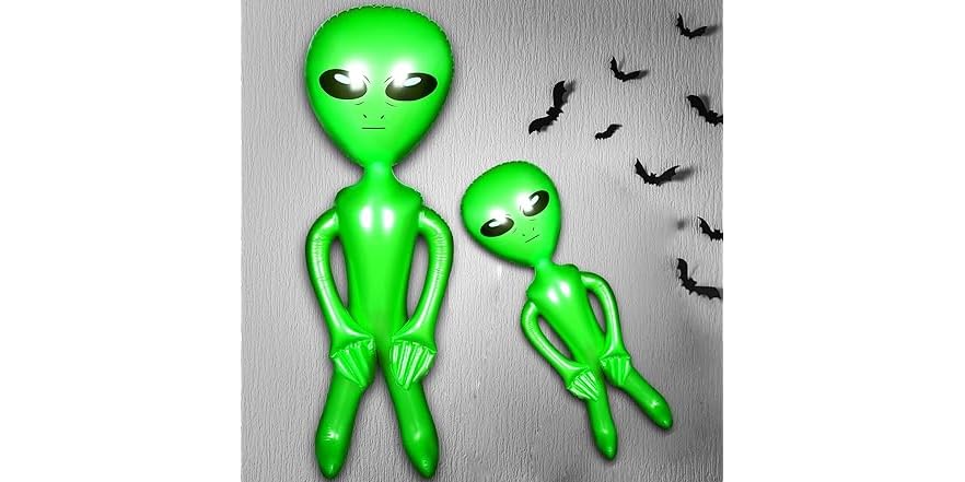 6 Pcs Blow Up Alien Inflatable Balloons