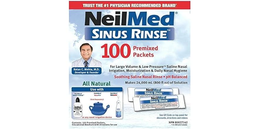 Neilmed Sinus Rinse Refill Packets, 100 Ct