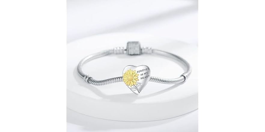 CLYQCL 925 Sunflower Charms Fit Pandora