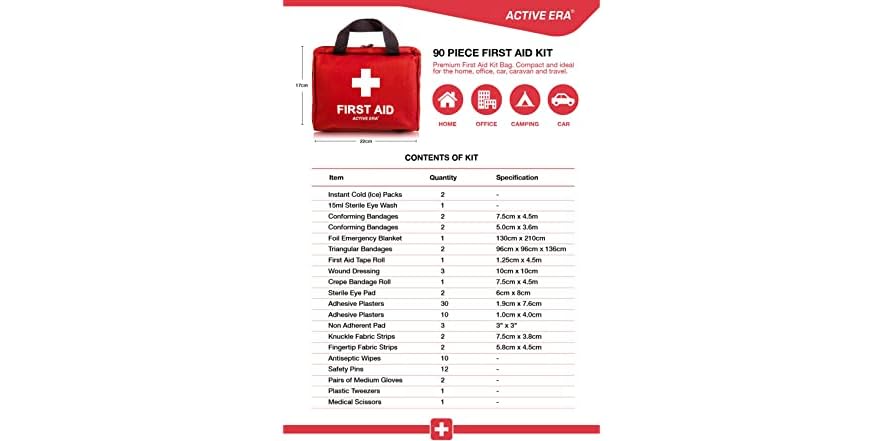 Active Era Premium First Aid Kit 90 Pieces
