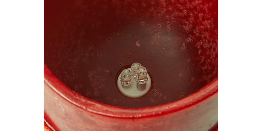 3 LED Mottled Wax Flameless Candle Red 4X7