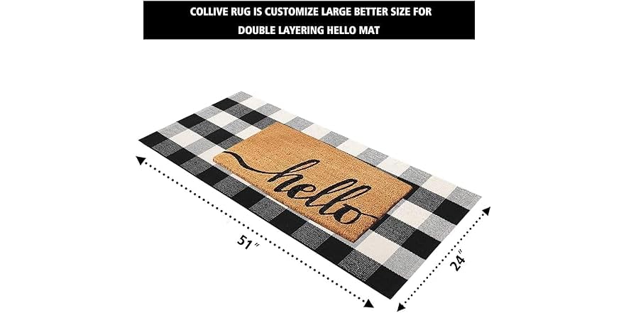 Buffalo Plaid Outdoor Rug Runner Doormat