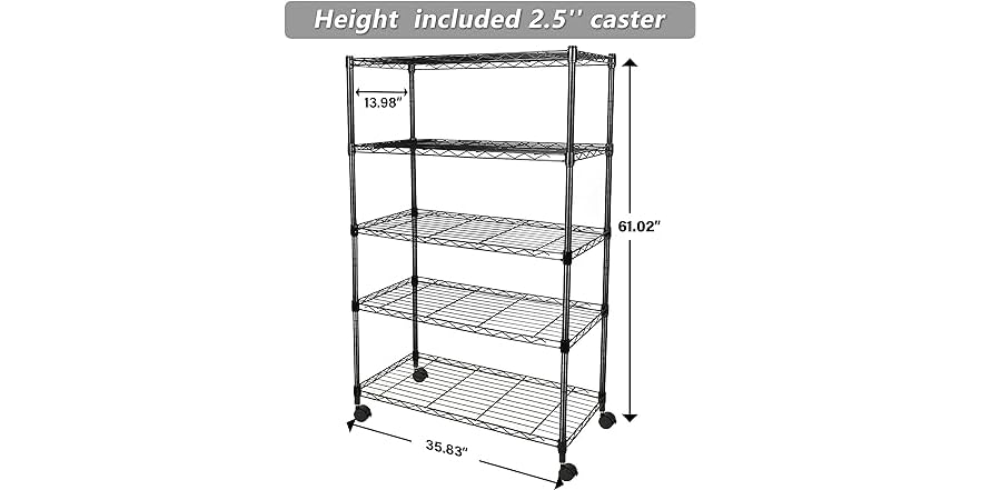 YSSOA 5-Tier Heavy Duty Storage Shelving