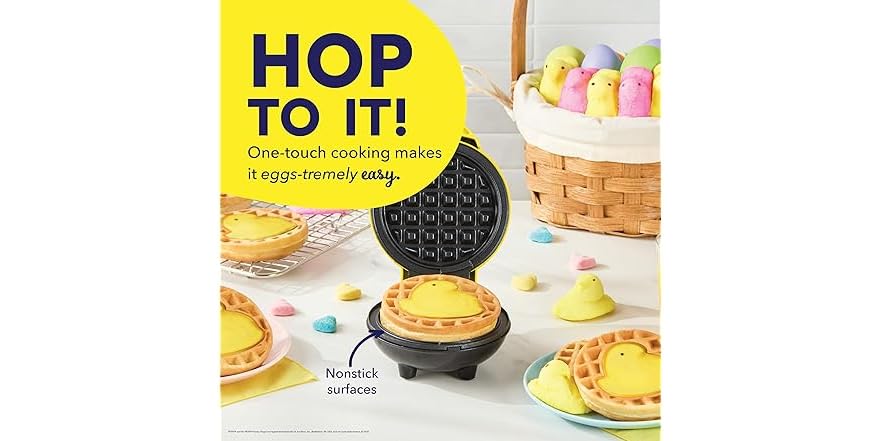 PEEPS Dash Chick Mini Waffle Maker 4"