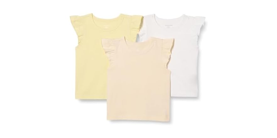 Amazon Girls' Ruffle T-Shirt 3 Pack