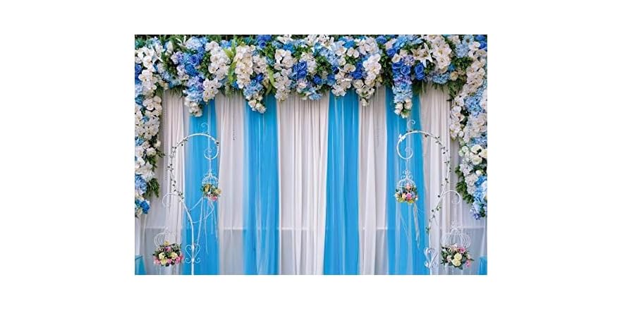 Wedding Backdrop with Blue Flowers