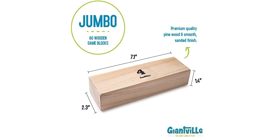 Giantville GV-25802 Giant Tumbling Timber Toy - 60 Jumbo (Open Box)