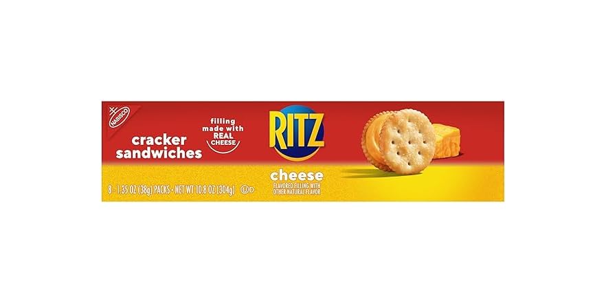 RITZ Cheese Sandwich Crackers, 8 Snack Packs