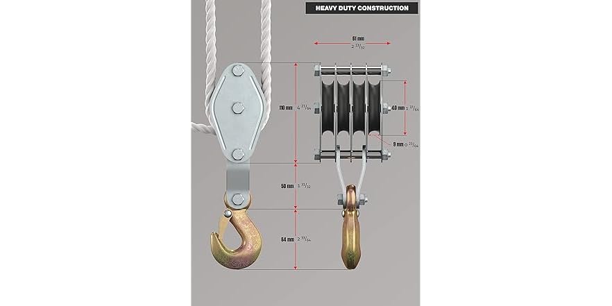 Block and Tackle Lifting Pulley System