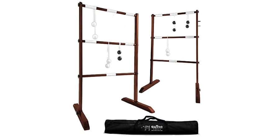 SWOOC Games Wooden Ladder Ball Game Set