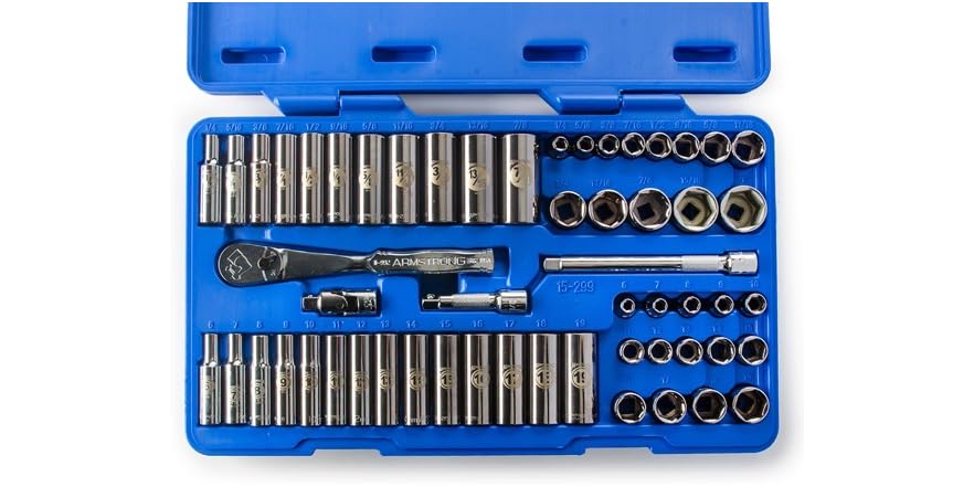 Armstrong 3/8-Inch Drive 6-Point Tool Set, 54-Piece