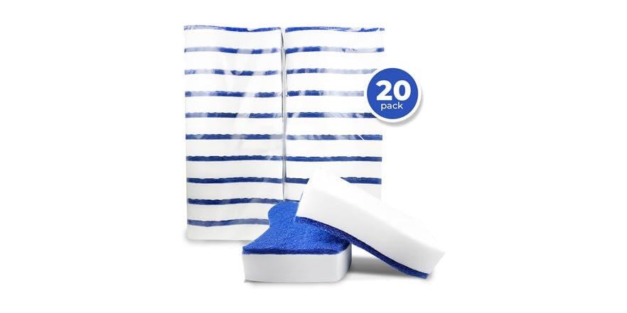 2-In-1 Duo Magic Eraser and Scrub Sponge, 20-Pack