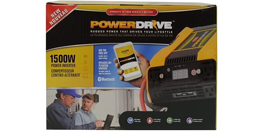 PowerDrive PD1500 1500 Watt Power Inverter with Bluetooth