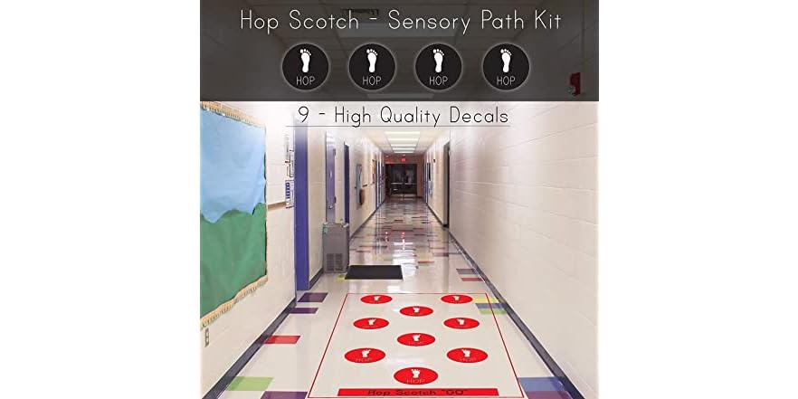 Deluxe School and Classroom Sensory Path Kit with 65 Vinyl Decals