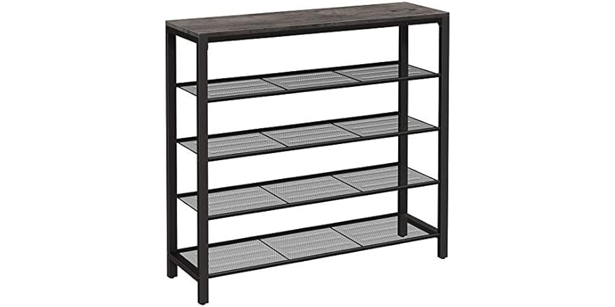 VASAGLE Shoe Rack with 4 Mesh Shelves