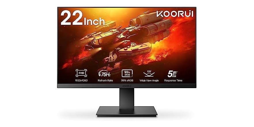 KOORUI 22 inch 1080P Full HD 75Hz PC Mon