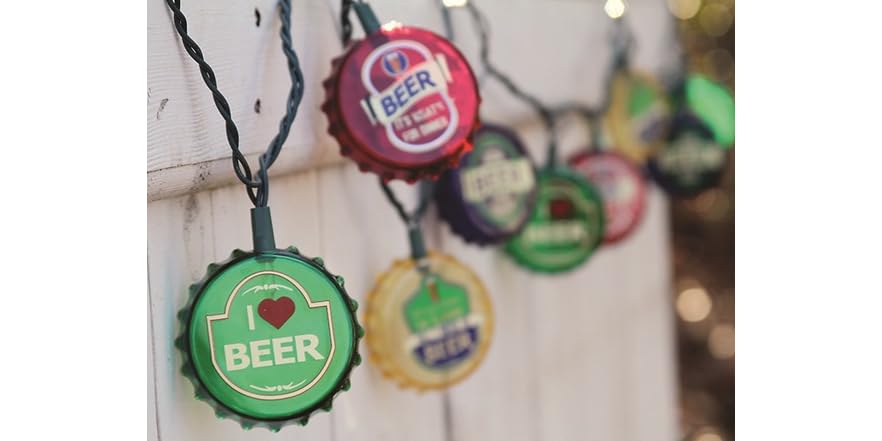 Beer Bottle Cap String Lights 10 Count