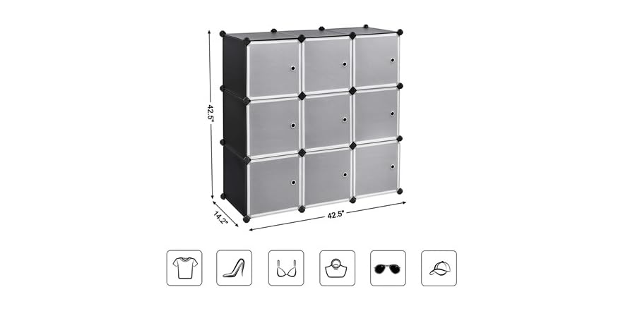 Songmics Modular Plastic Cube Organizer