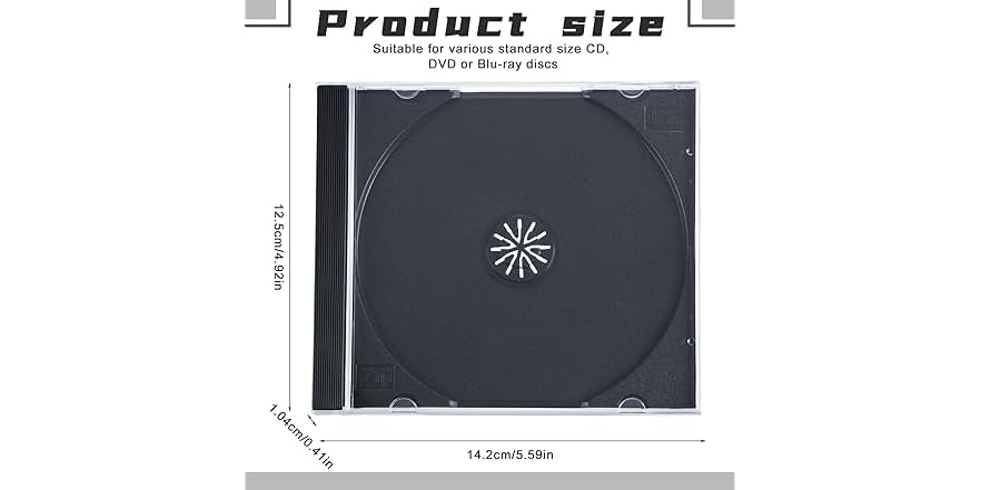 50 Pack Plastic CD/DVD Cases