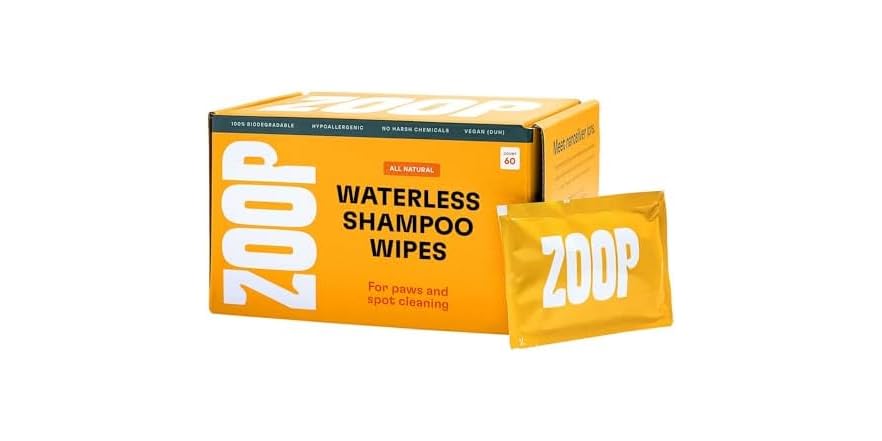 ZOOP Waterless Shampoo Wipes - 60 Count 3 Pack