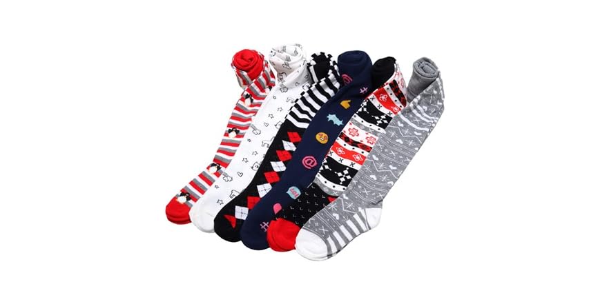 Girls' Colorful Patterned Tights 6-Pack