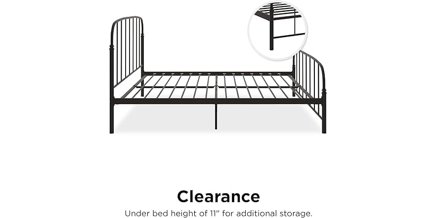 DHP Lafayette Metal Platform King Bed with Rustic Style