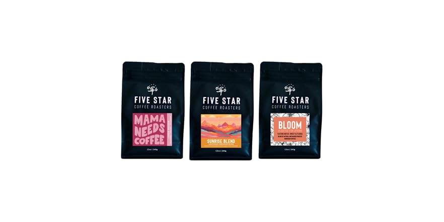(3 Pack) Five Star Coffee Mother’s Day Whole Bean Coffee Bundle