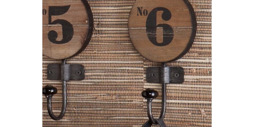 Decorative 6pc Numbered Hook Set