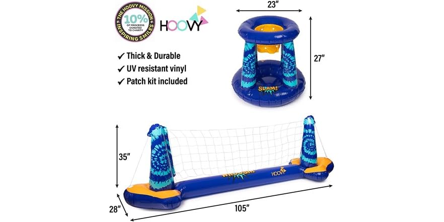 Volleyball Net & Basketball Hoop Pool Float