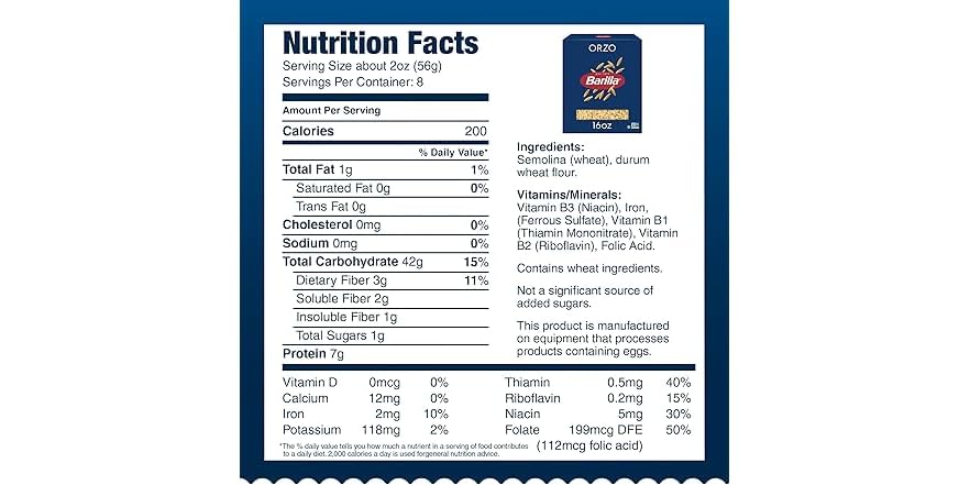 Barilla Orzo Pasta 16 oz
