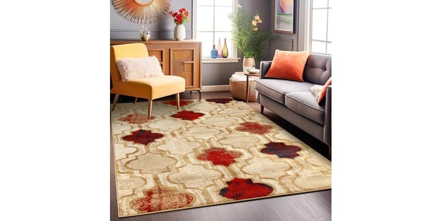 Superior Contemporary Trellis Geometric Indoor Rug (Your Choice)