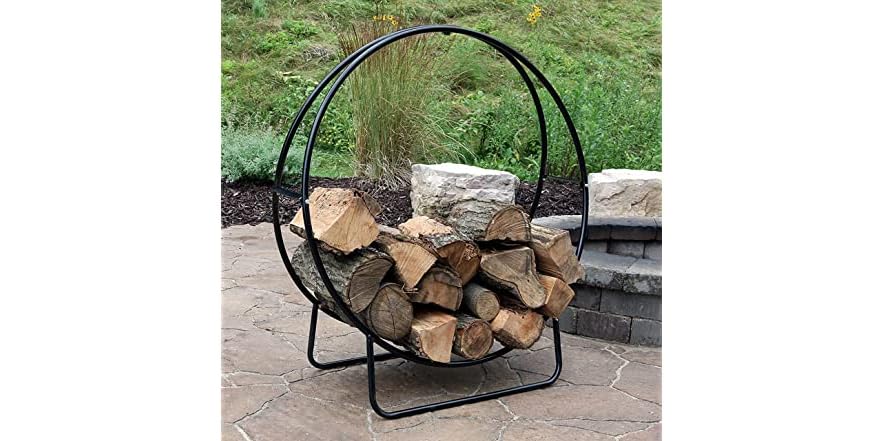 Sunnydaze Steel Firewood Log Hoop, 40"