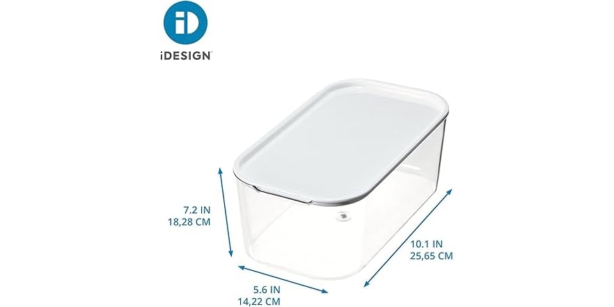 iDesign Storage Bins w/Lid Clear 2pc