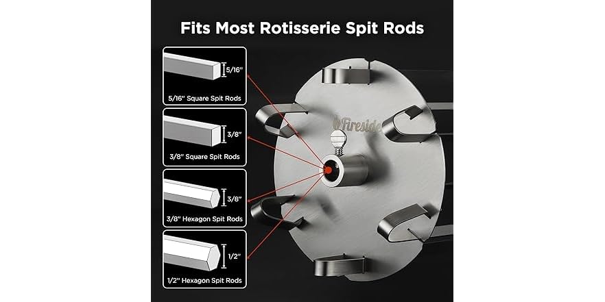 TURBRO Universal Grill Rotisserie Skewer Set