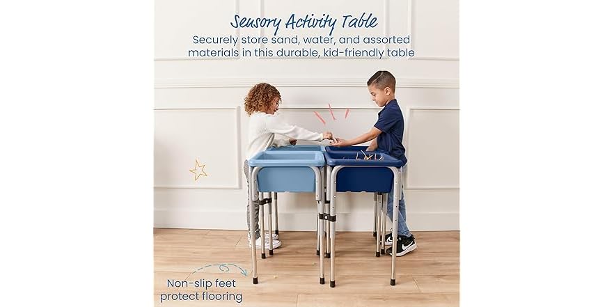 ECR4Kids 4-Station Sand and Water Adjustable Play Table