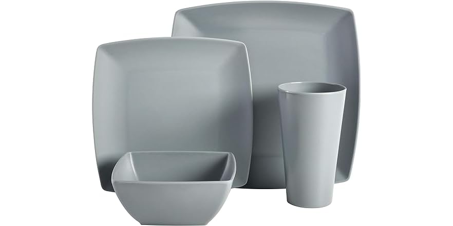 Square Melamine 16-Pc Dinnerware Set