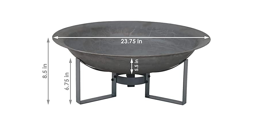 Modern Cast Iron Fire Pit Bowl with Stand